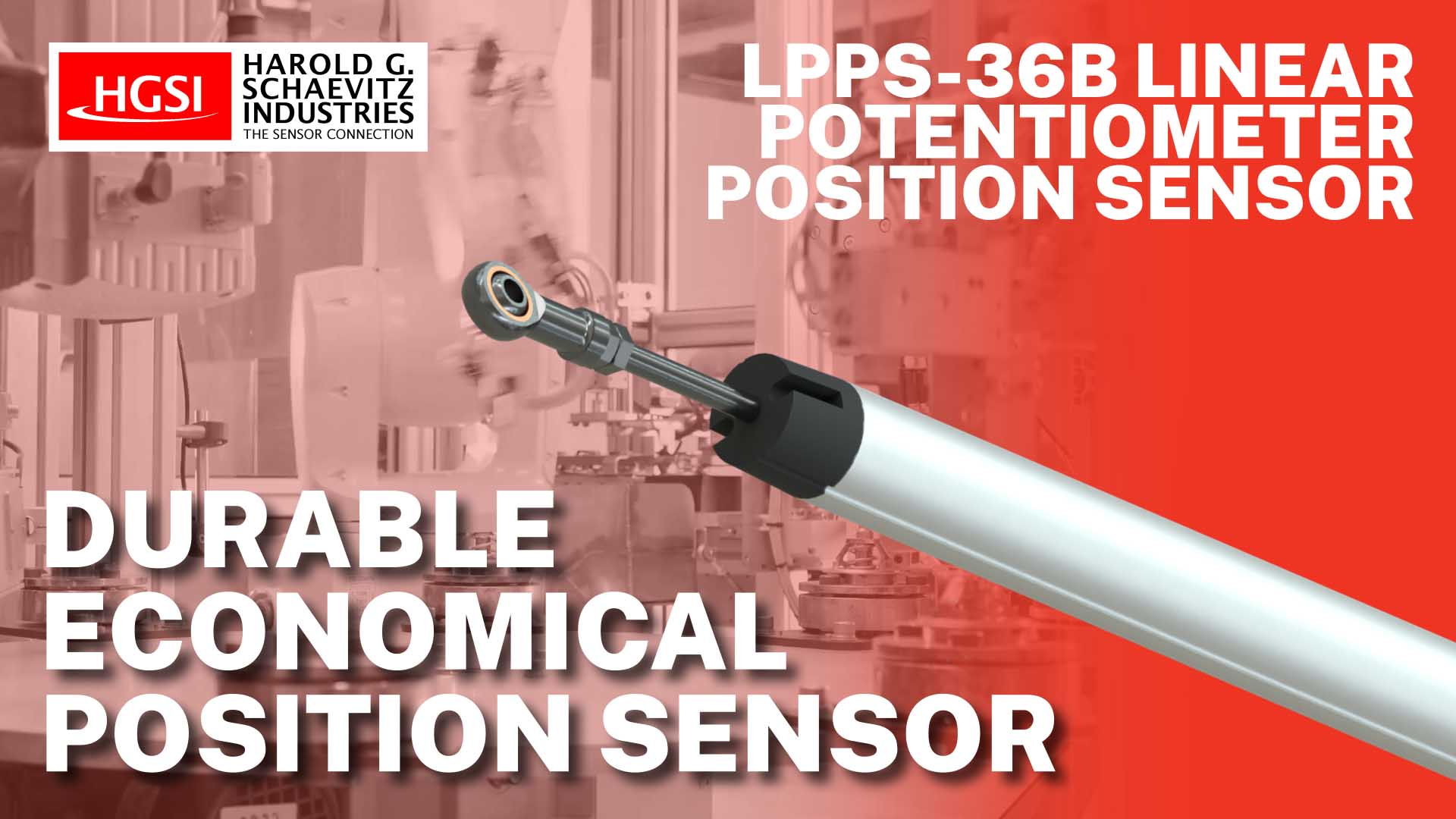 LPPS Linear Position Sensor with Rod End Joints | LPPS-36B | US Made | HGSI